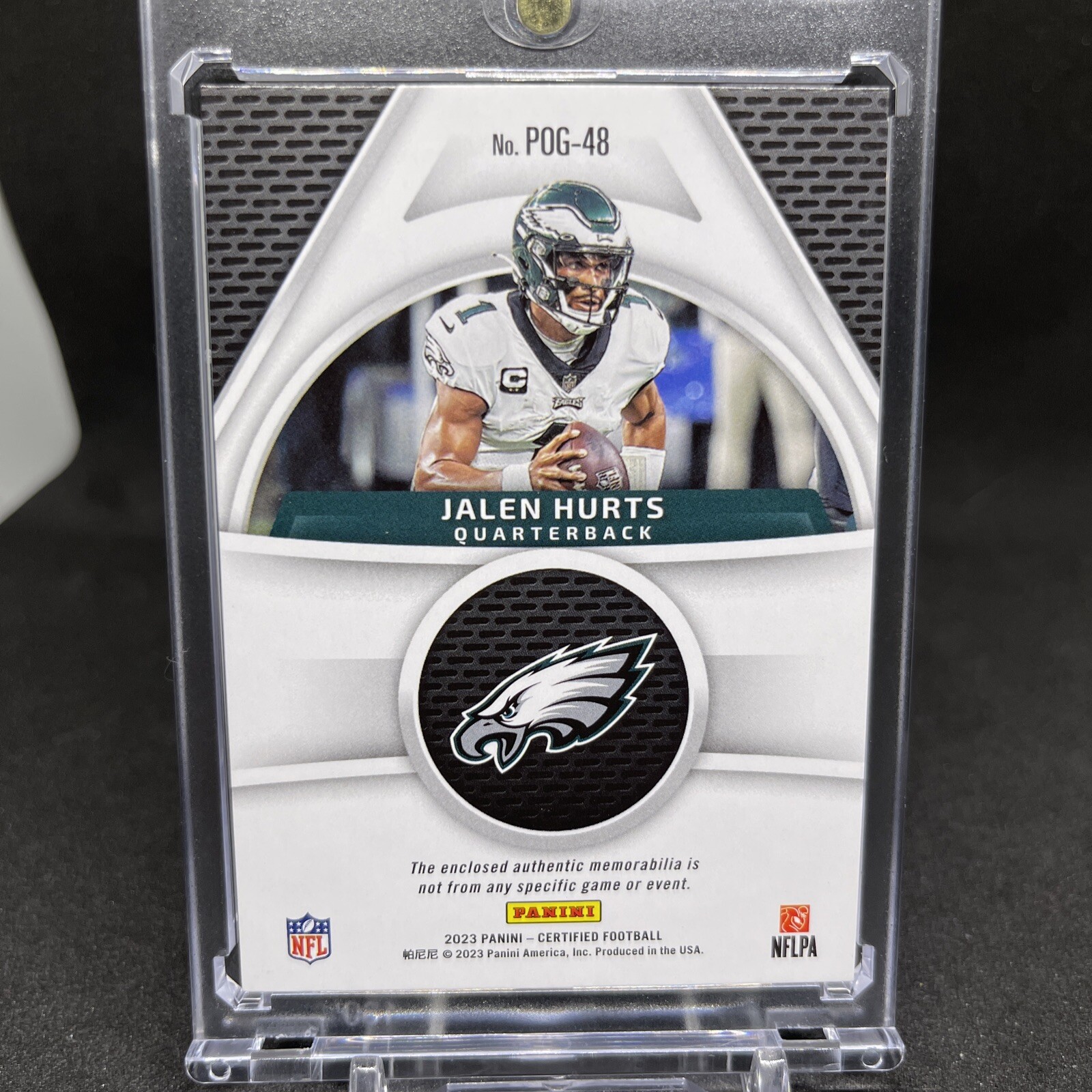 2023 Certified Jalen Hurts Piece Of The Game Green NFL Laundry Tag ...