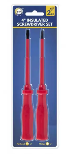 Electrical Insulated Screwdriver Set 2 X Screwdrivers Red Philips Flat ...