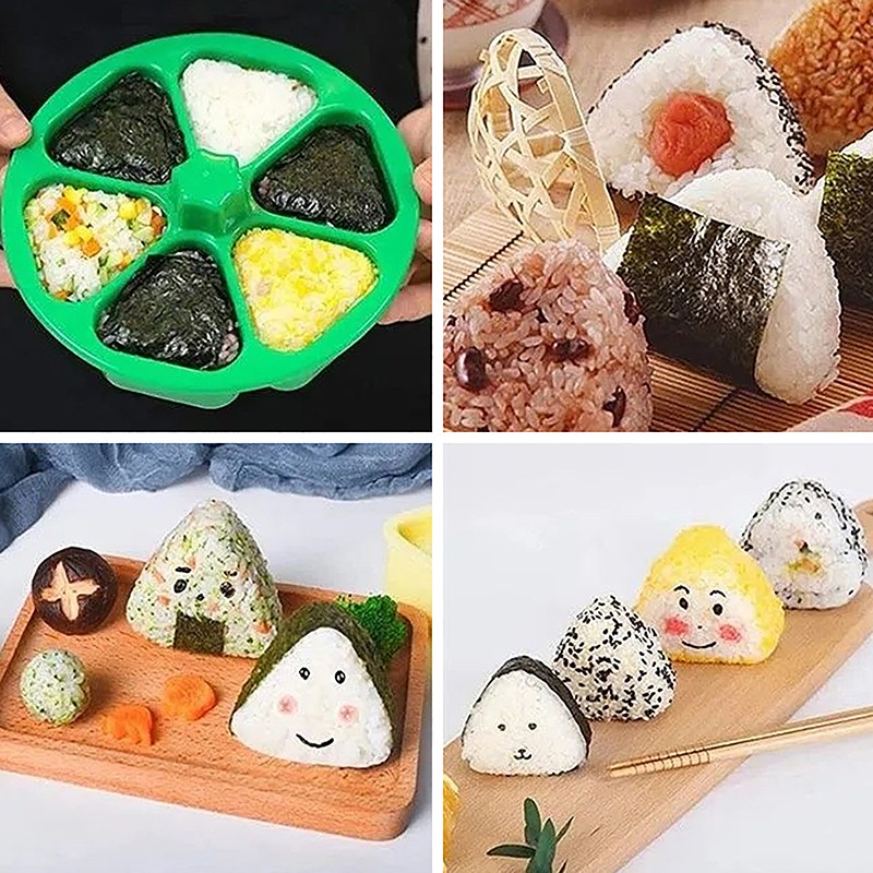 6-grid Rice Ball Machine-pressed Non-stick Triangular Sushi Rice Ball ...