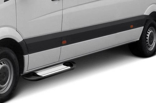 Black Horse TRANSPORTER Running Boards Silver fits 2019-2025 Benz ...