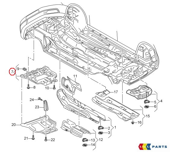 VW Volkswagen Golf Mk7 Front Centre Engine Undertray Belly Pan ...