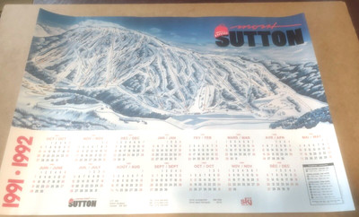 Vintage 1991 92 Mont Sutton Quebec Canada Ski Area Poster Trail Map | eBay