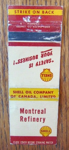 SHELL REFINERY 1950s MATCHBOOK MATCHCOVER: MONTREAL, QUEBEC -E20 | eBay