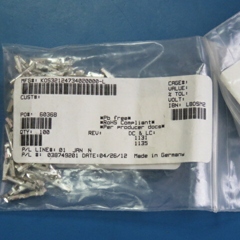 Kostal 32124734020000-L Qty of 73 per Lot Mlk 1, 2 Sm Ag, 20-18AWG | eBay