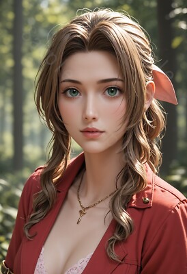 [Final Fantasy] Aerith Real Girl Cosplay paper Poster Wall Art Home ...