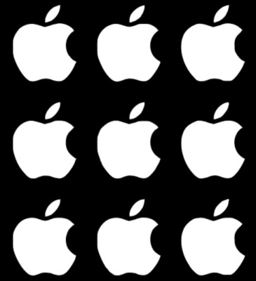 Small Apple logo Vinyl Decals Phone Laptop Small Stickers Apple Set of ...