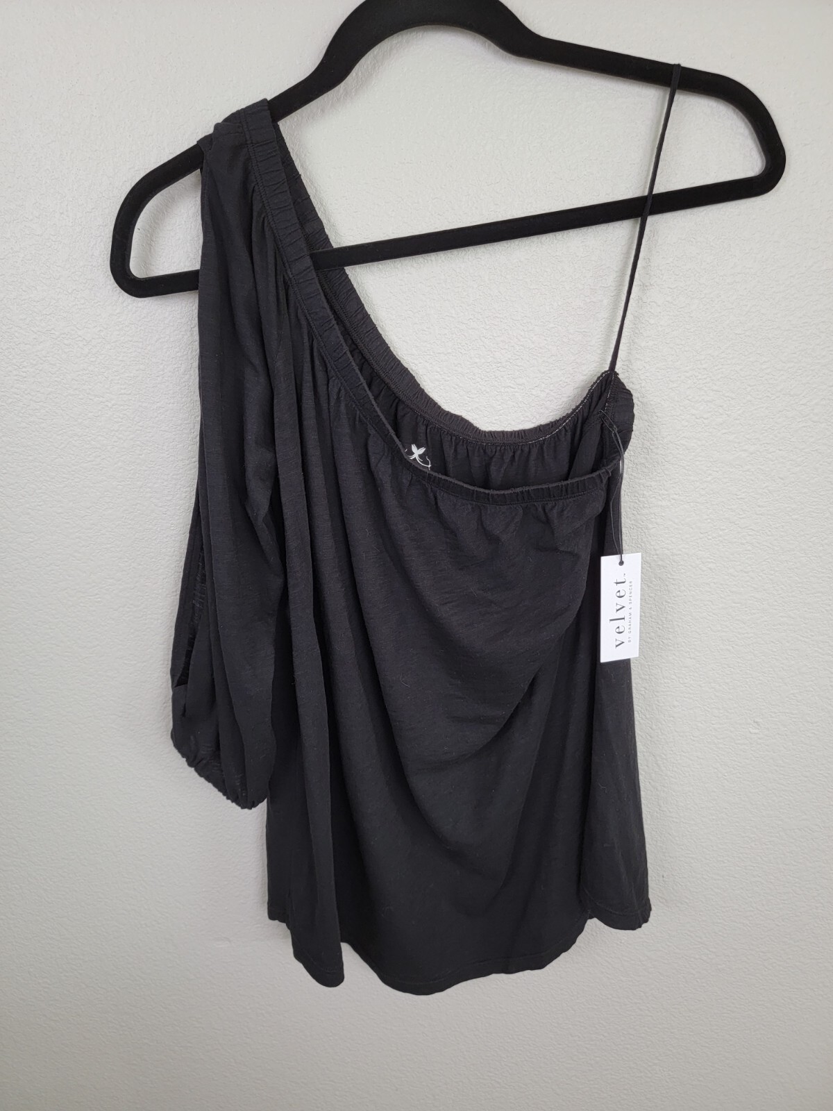 Velvet By Graham & Spencer One Arm Top Off Shoulder Village Slub Sz XS ...