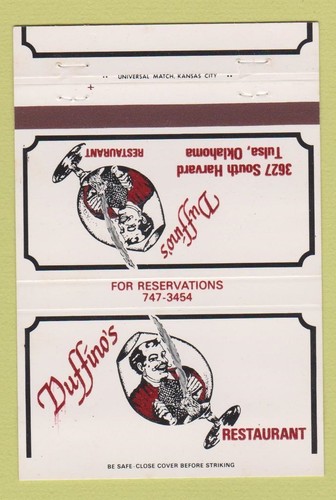 Matchbook Cover - Duffino's Tulsa OK restaurant 40 Strike | eBay