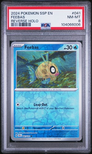 2024 POKEMON SSP EN 041 FEEBAS REVERSE HOLO PSA 8 POP 1 SURGING SPARKS | eBay