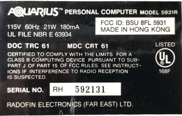 Aquarius Home Computer System Mattel Inc., 1982- Open Box- Great ...