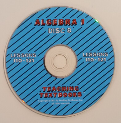 Teaching Textbooks Algebra 1 Version 2.0 Replacement Disc #8 DVD ...