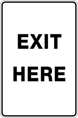 EXIT HERE - SELF ADHESIVE STICKER / DECAL / SIGN | HEALTH & SAFETY | eBay