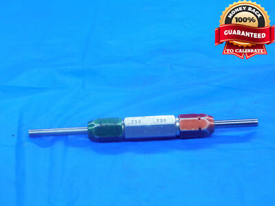 .2160 & .2200 PIN PLUG GAGE GO NO GO .2188 +.0012 7/32 5.588 mm .216 ...