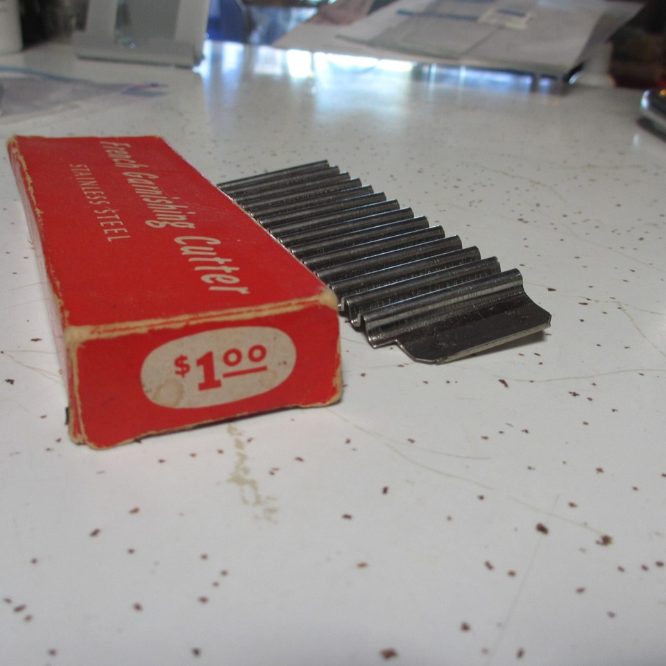 French Garnishing tool ripple cutter comb stainless steel vintage in ...