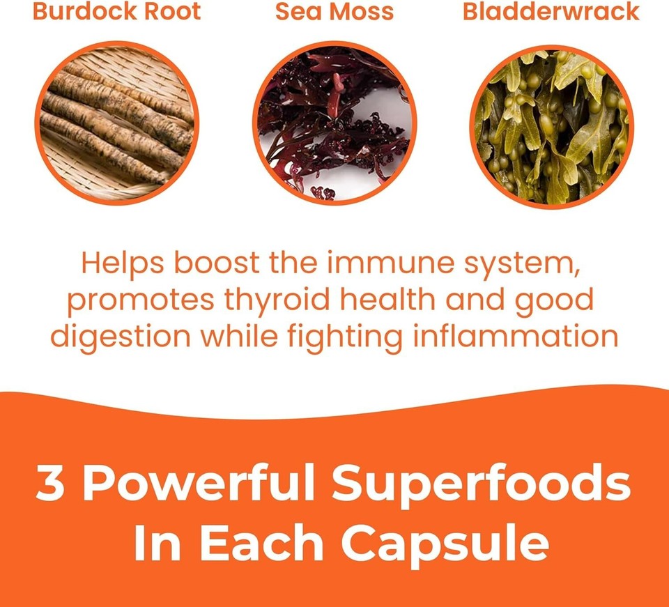 INFINITE AGE 1250mg Sea Moss Advanced Superfood, High-Potency, Vegan ...