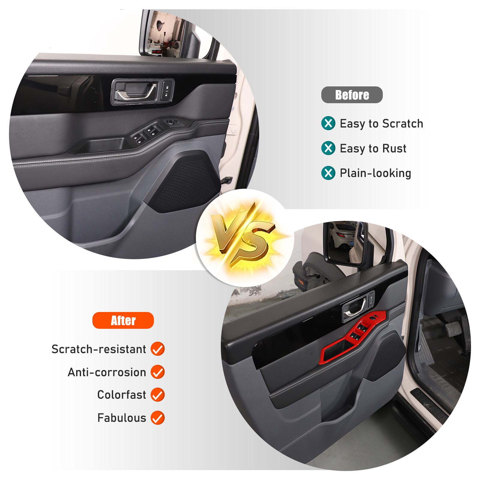 ABS Red Car Power Window Lift Swtich Frame Trim Cover For Ineos ...