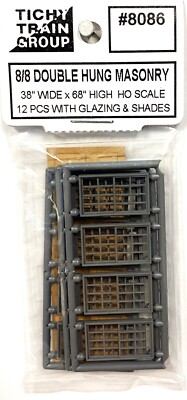 HO Scale Tichy Train Group 8086 8/8 Double Hung 38"x68" Masonry Window ...