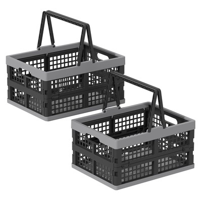 Collapsible Shopping Basket with Handles Folding Grocery Supermarket ...