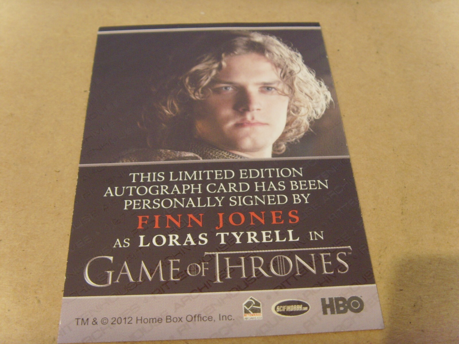 GAME OF THRONES AUTOGRAPH CARD 2012 FINN JONES as LORAS TYRELL NICE | eBay
