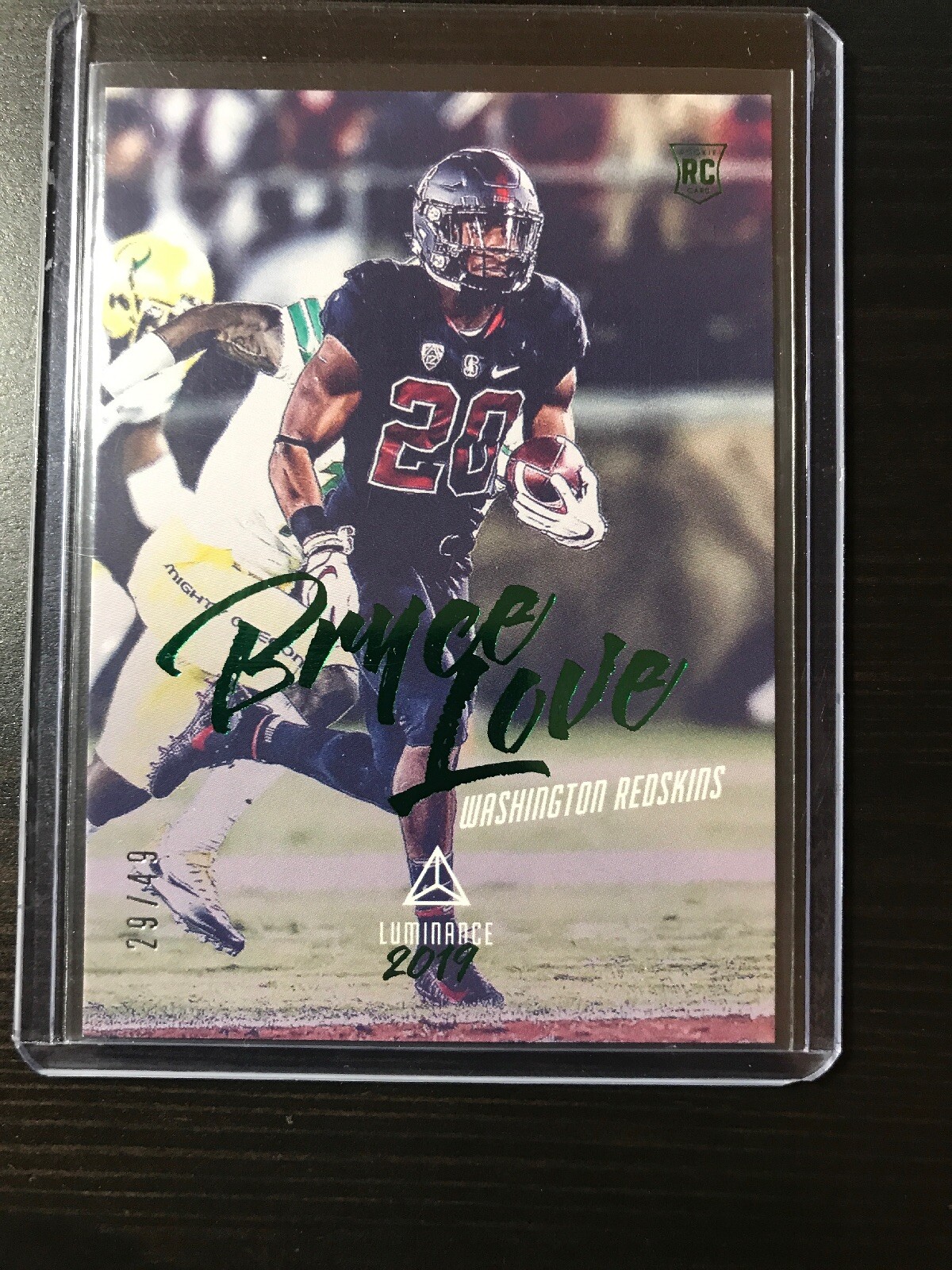2019 Luminance Bryce Love Green Parallel #28/49 Stanford (REDSKINS RC ...