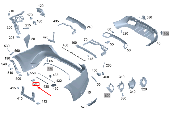 MERCEDES-BENZ GLE W167 Rear Fog Lamp A0999065302 GENUINE for sale ...