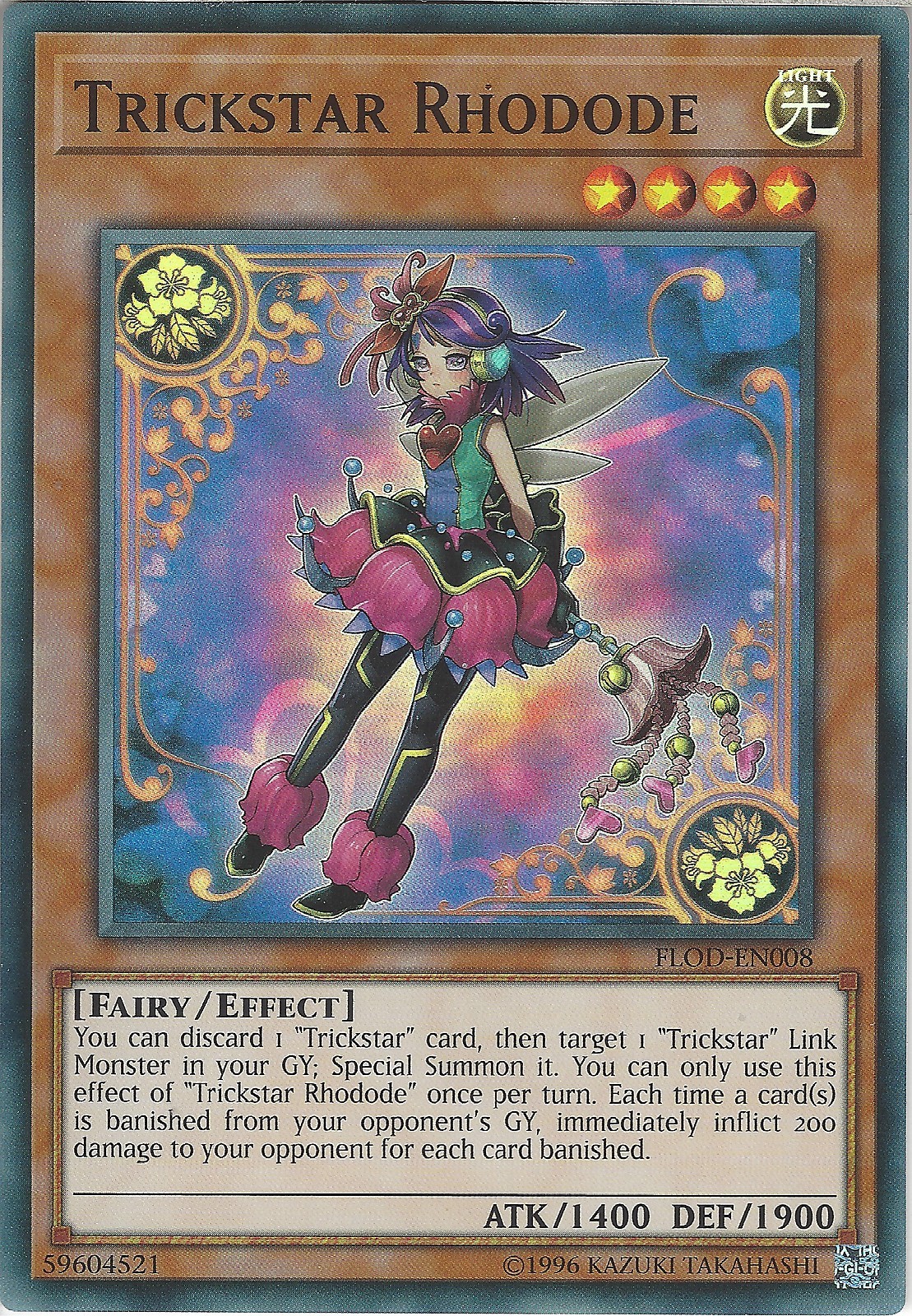 Yu-Gi-Oh: TRICKSTAR RHODODE - FLOD-EN008 - Super Rare Card | eBay UK
