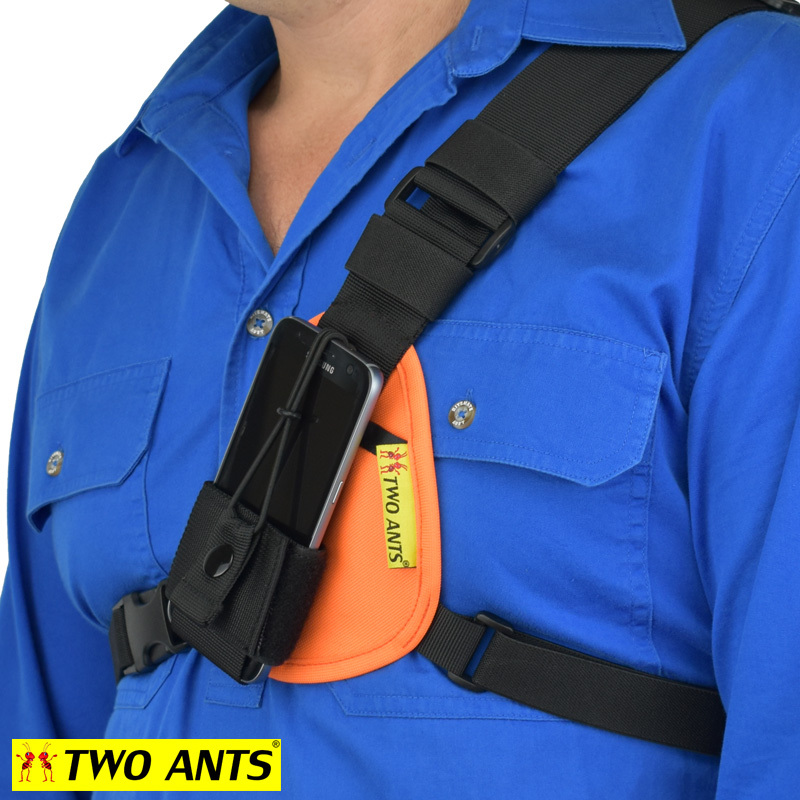 Radio Holster Chest Harness UHF - Left - Orange - Two Ants Worker ...