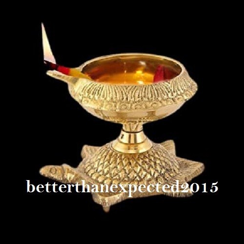 Handmade Brass Kuber Diya Oil Lamp with Turtle Base Engraved Design ...
