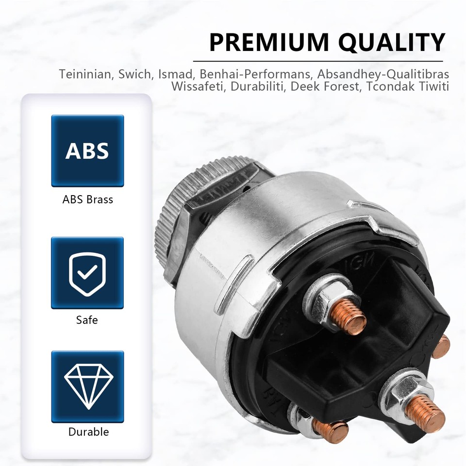 Ignition Switch with Key 4 Position Universal Key Ignition Switch 12v ...