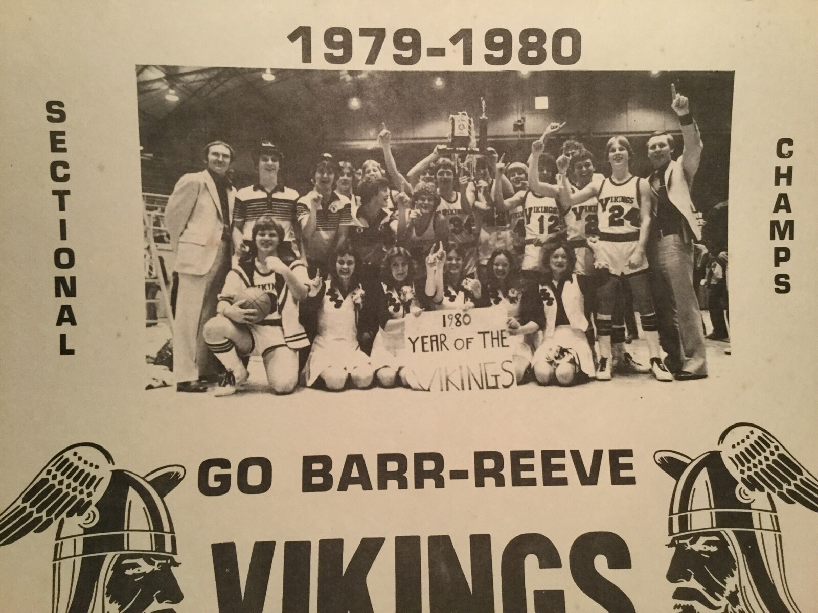 Vtg Poster Barr-Reeve High School IN Basketball 1979-80 Win Regional ...