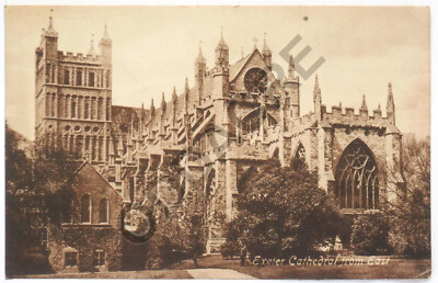 EXETER CATHEDRAL FROM EAST POSTCARD C1918 DEVON PHOTOGRAPH PRINT ...