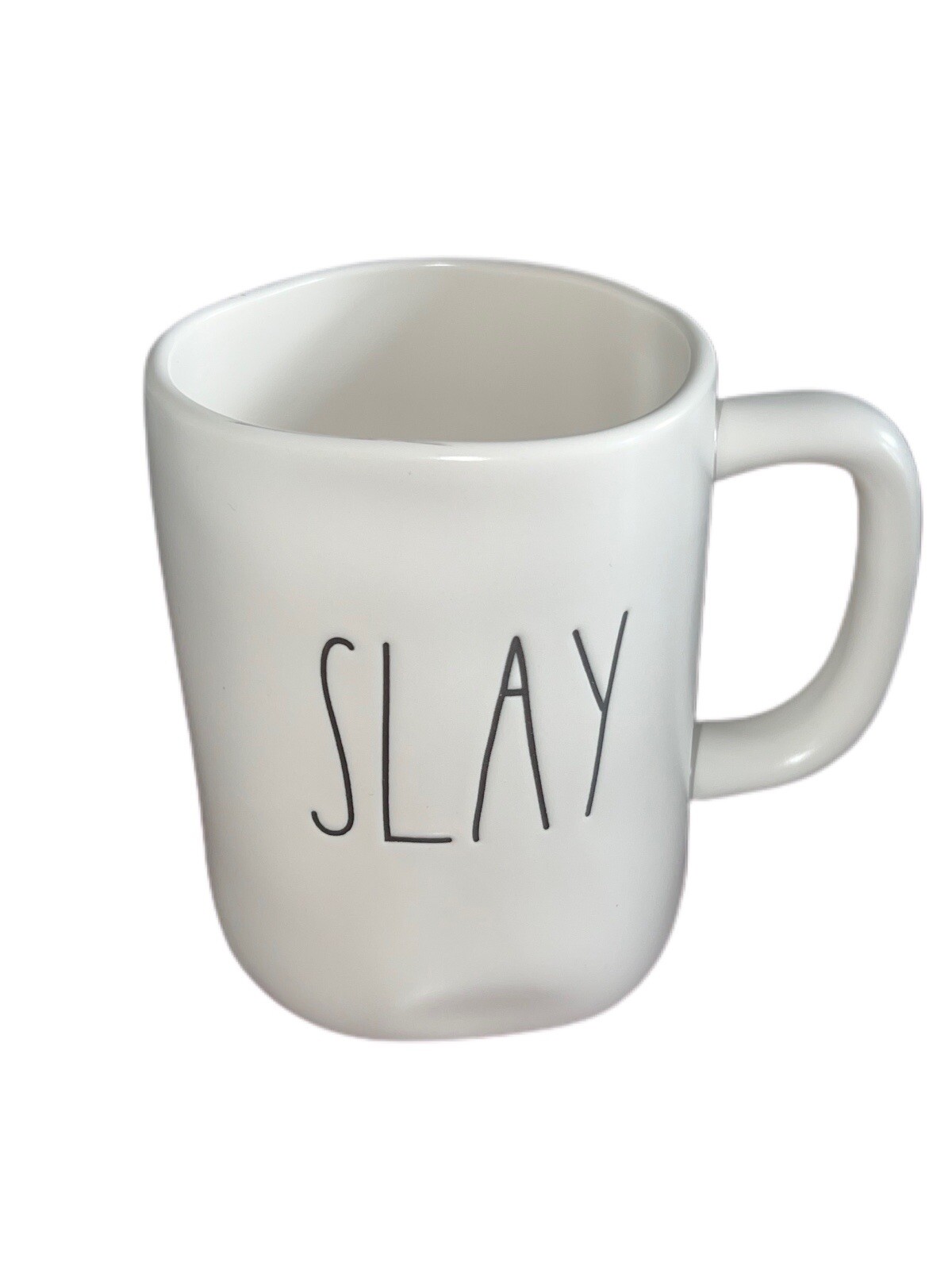 Rae Dunn SLAY Large Coffee Mug Tea Cup Artisan Collection White Black ...
