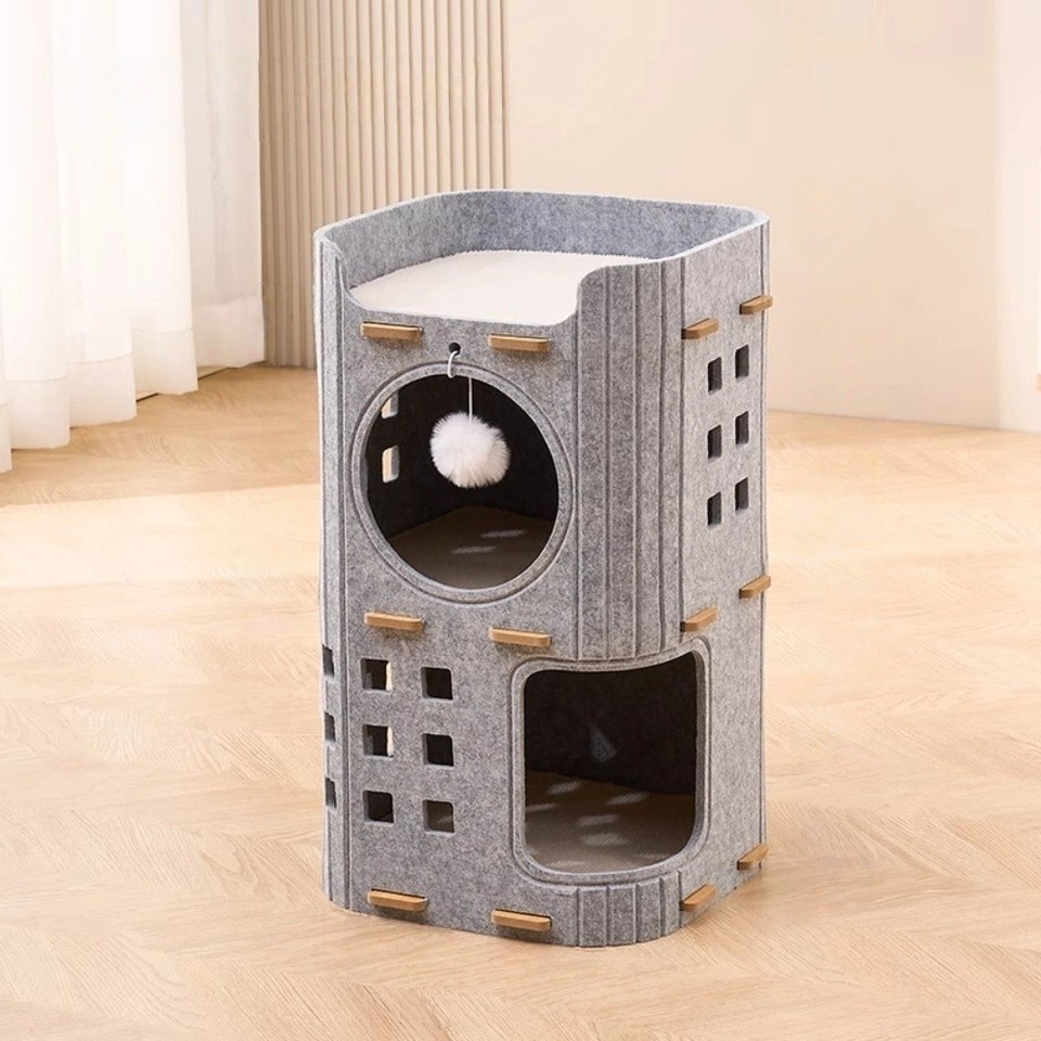 All-in-one Cat Castle House with Holes Cat Bed Cat Condo Pet House | eBay