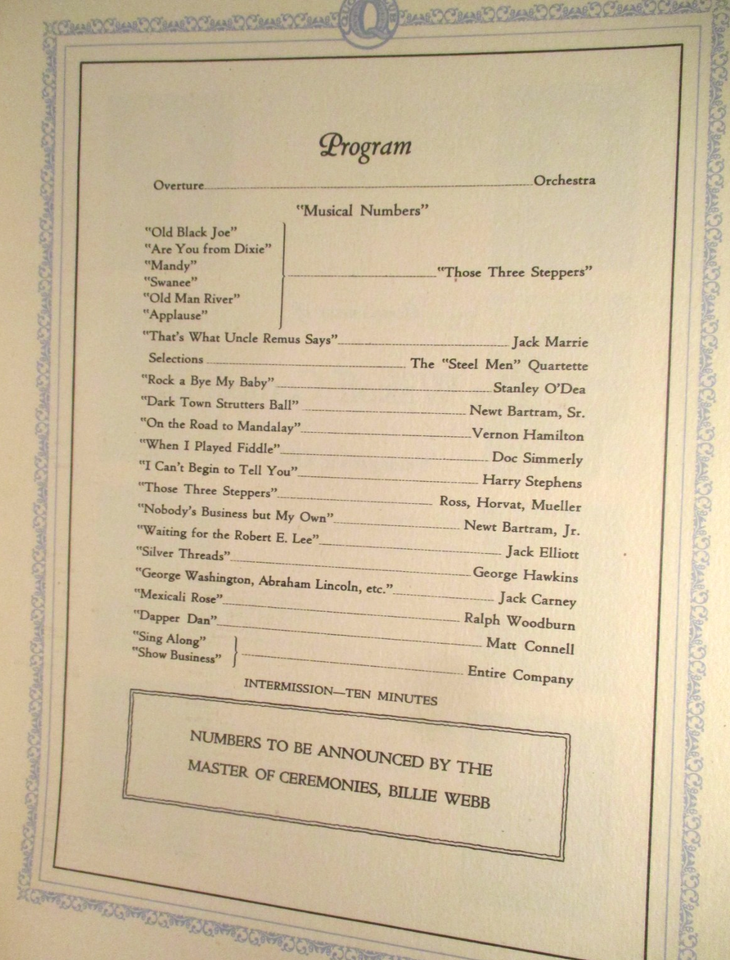 Vtg 1948 QUOTA MINSTREL QUOTA CLUB YOUNGSTOWN OH PROGRAM Stambaugh ...