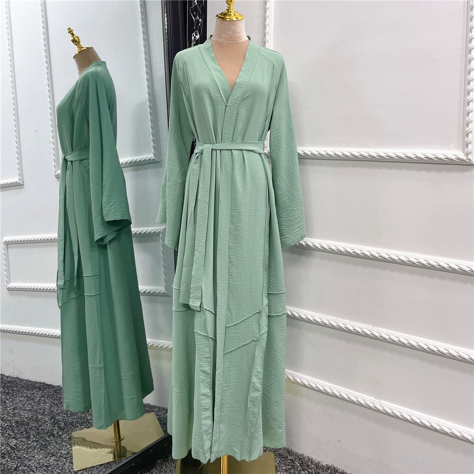 Kimono Open Abaya Muslim Women Maxi Dress Islamic Robe Kaftan Dubai ...