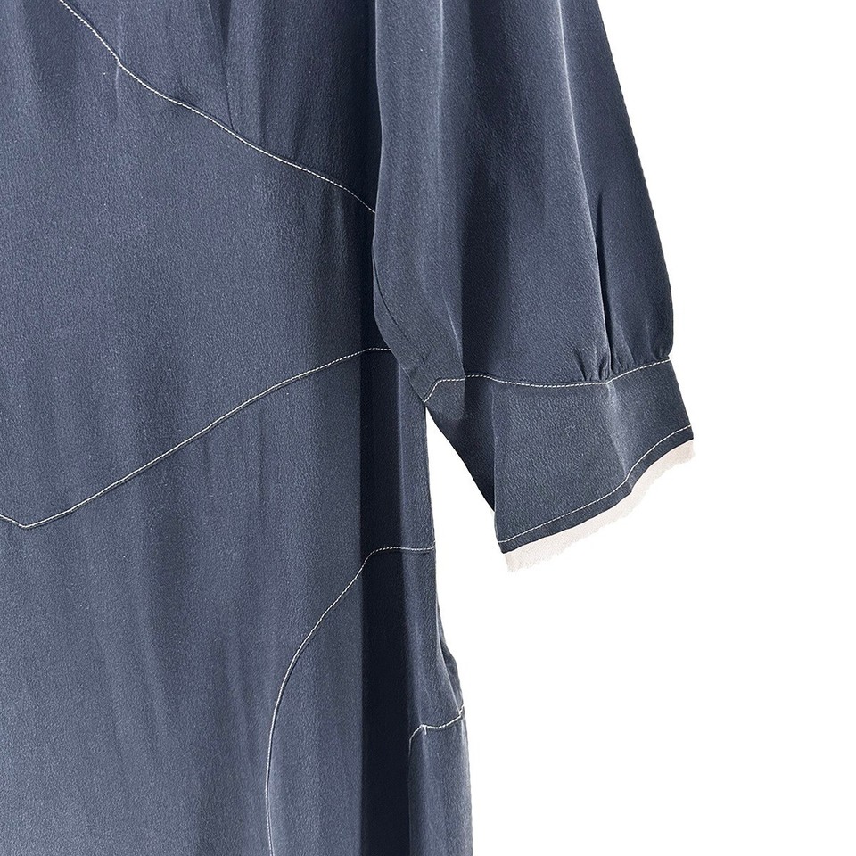 ISABELLA BIRD Anthropologie 100% Silk 3/4 Sleeve Dress • 12 • black ...