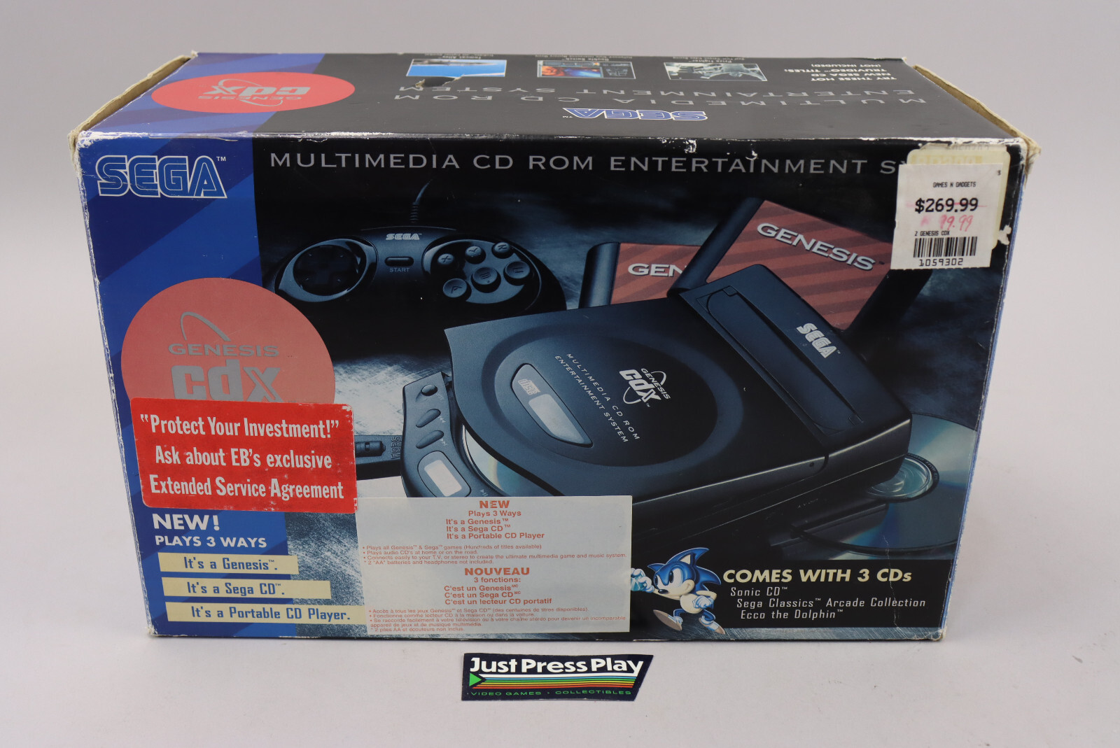 Sega Genesis CDX Game Console / CD Player CIB w/Games Works Perfect ...