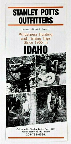 1980s Hailey Idaho Stanley Potts Outfitters Hunting Fishing Guide VTG ...