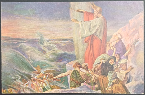 PARTING OF THE RED SEA Biblical scene old postcard | eBay