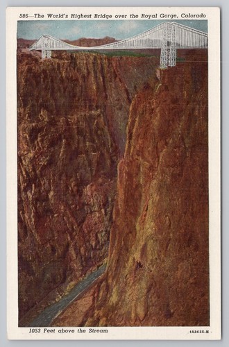World’s Highest Bridge over Royal Gorge Colorado c1940s Postcard | eBay