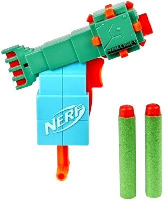 Nerf Toy Gun With 2 Darts Minecraft Guardian Mini Blaster Green | eBay