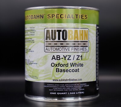Autobahn Oxford White Basecoat Car Auto Paint QUART AB-YZ Ford Code YZ ...