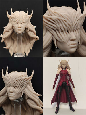 1/12 Unpainted Demon Wanda Scarlet Witch Head Carved Fit 6'' ML Action ...