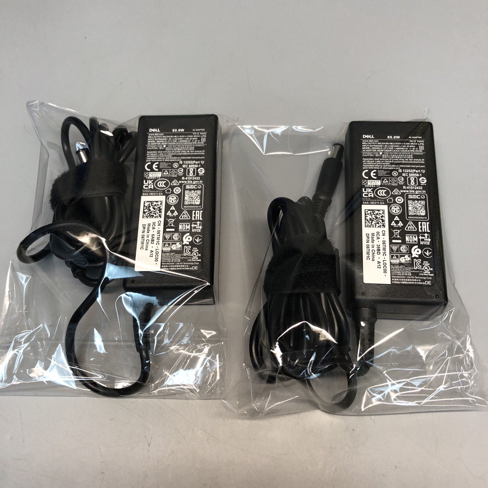 Lot Of 2 Dell LA65NS2-01 Black 19.5V 65W Portable Corded Laptop AC ...