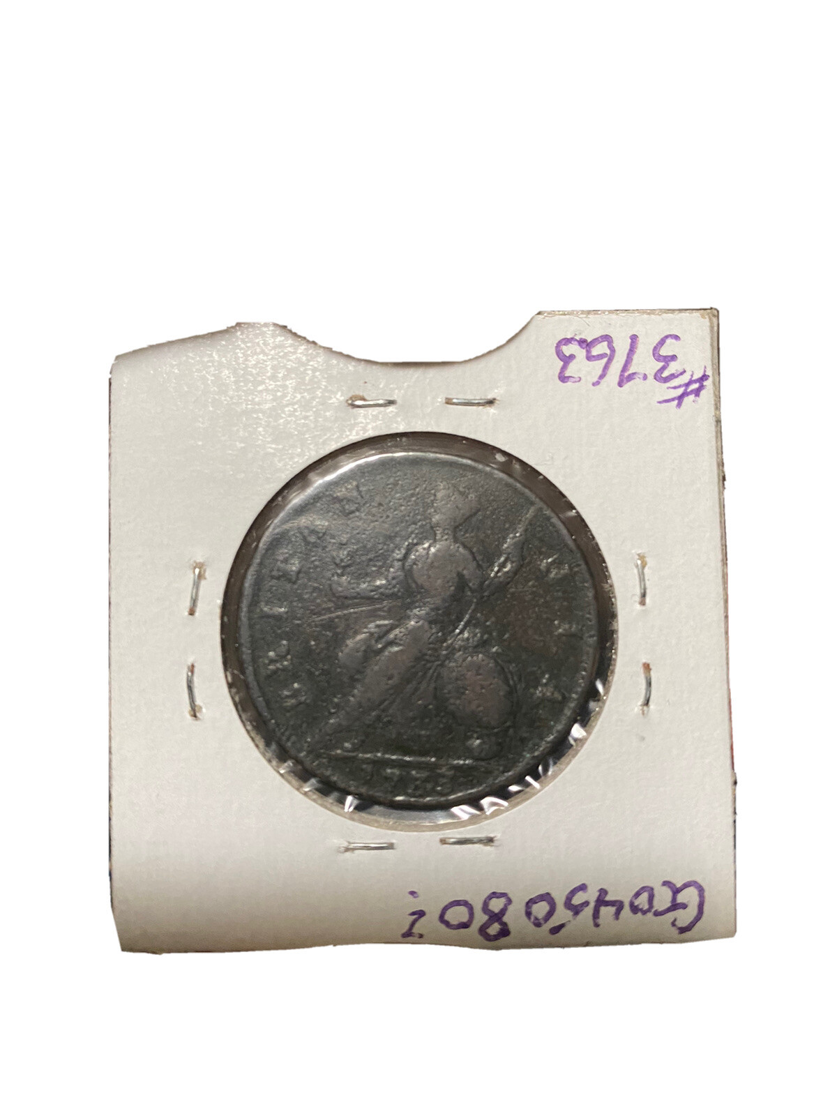 1733 GREAT BRITAIN UK British King GEORGE II Copper Antique 1/2Penny ...