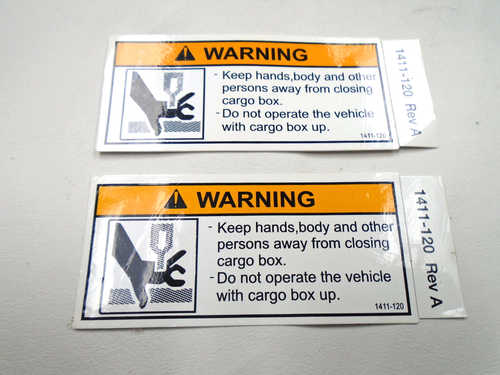 ARCTIC CAT 1411-120 PINCH POINT WARNING DECAL PAIR OF (2) ATV / UTV | eBay