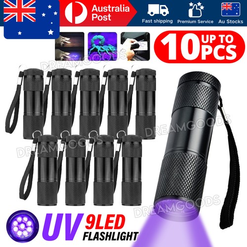 UV Light Mini Aluminium AAA Torch 9 LED Ultra Violet Flashlight ...