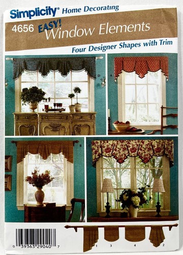 2005 Simplicity Sewing Pattern 4656 Window Treatments Valances 4 Styles ...