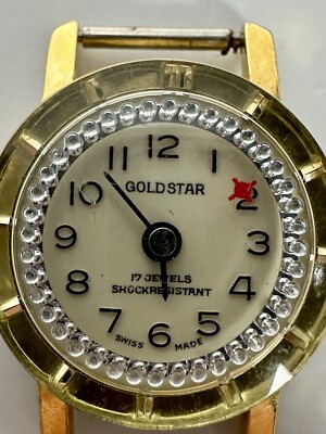Rare Working Gold Star Women's 17 Jewels Swiss Made Mechanical Wind ...