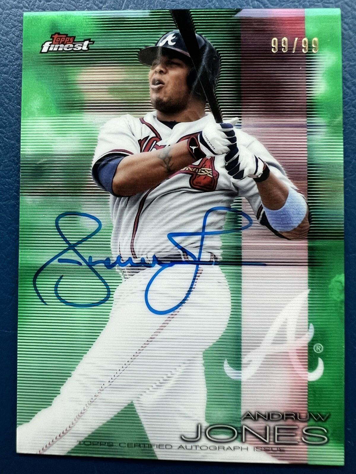 Andruw Jones 2016 Finest Autographs Green Refractors On Card Auto ...